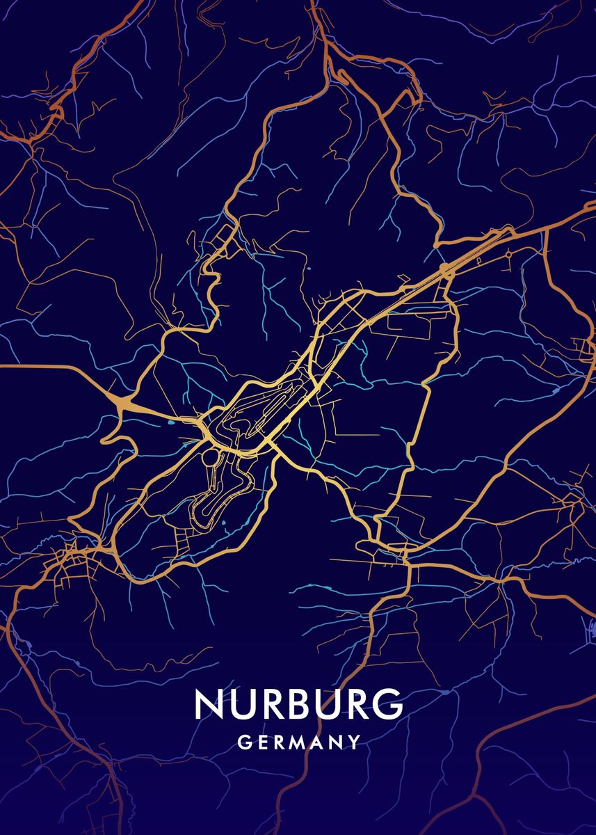 'Nurburg Map' Poster by Miracle Studio | Displate