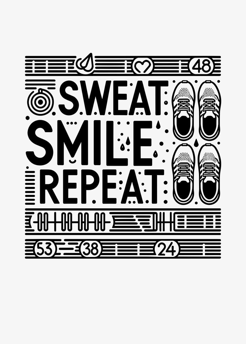 'Sweat Smile Repeat' Poster, picture, metal print, paint by Francois ...