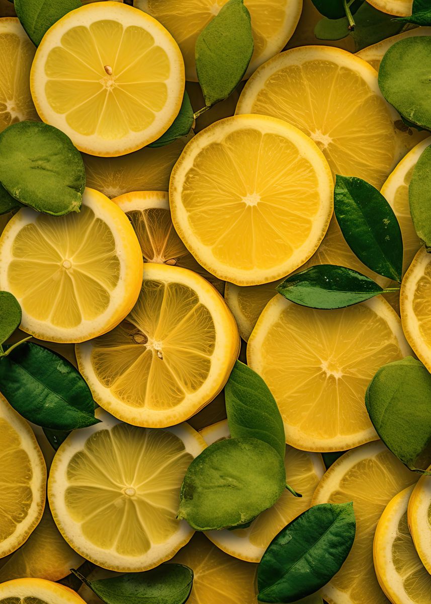 'Lemon Slices' Poster, picture, metal print, paint by Stylianos ...