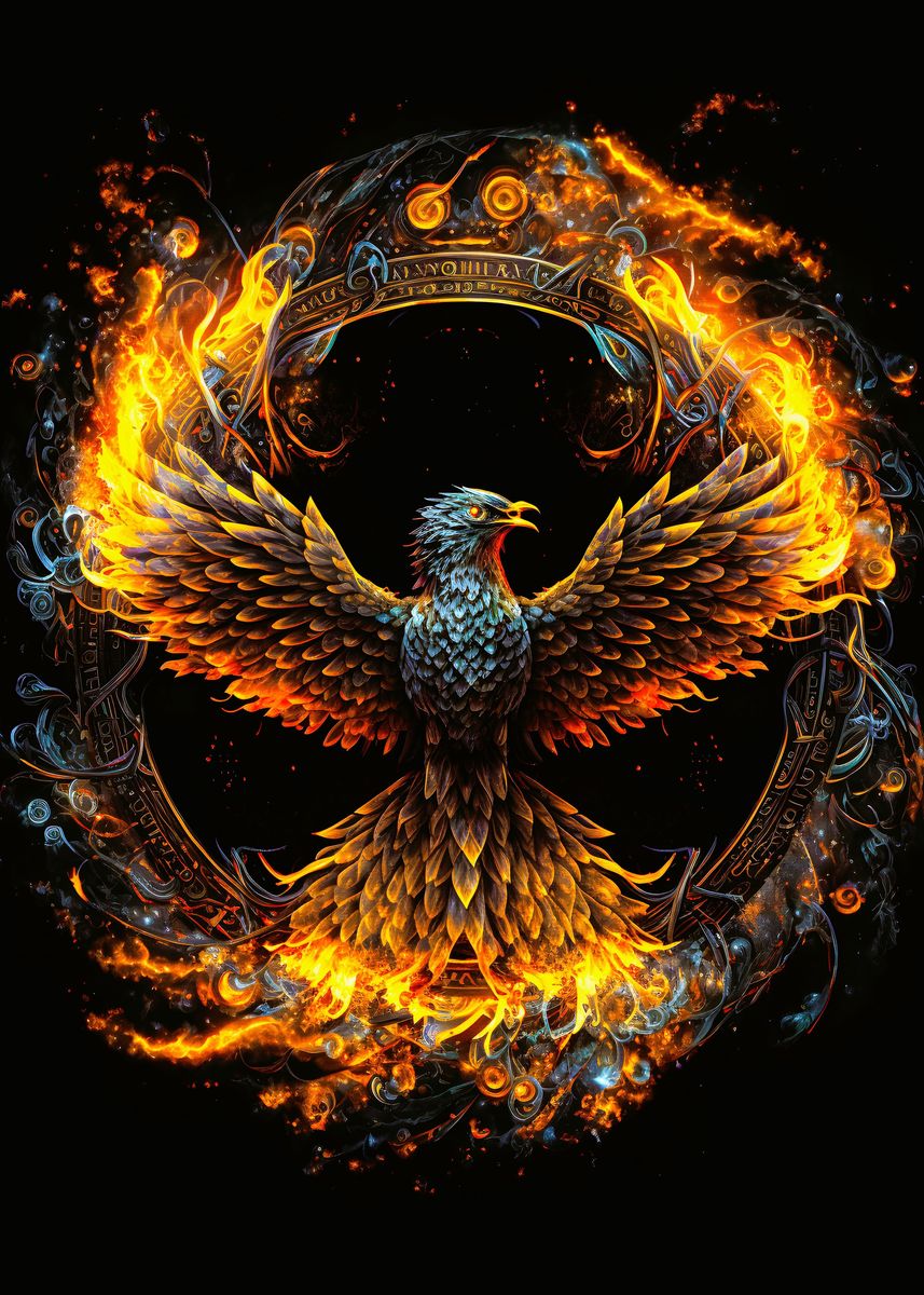 'Fire Phoenix' Poster, picture, metal print, paint by Dream Reality ...