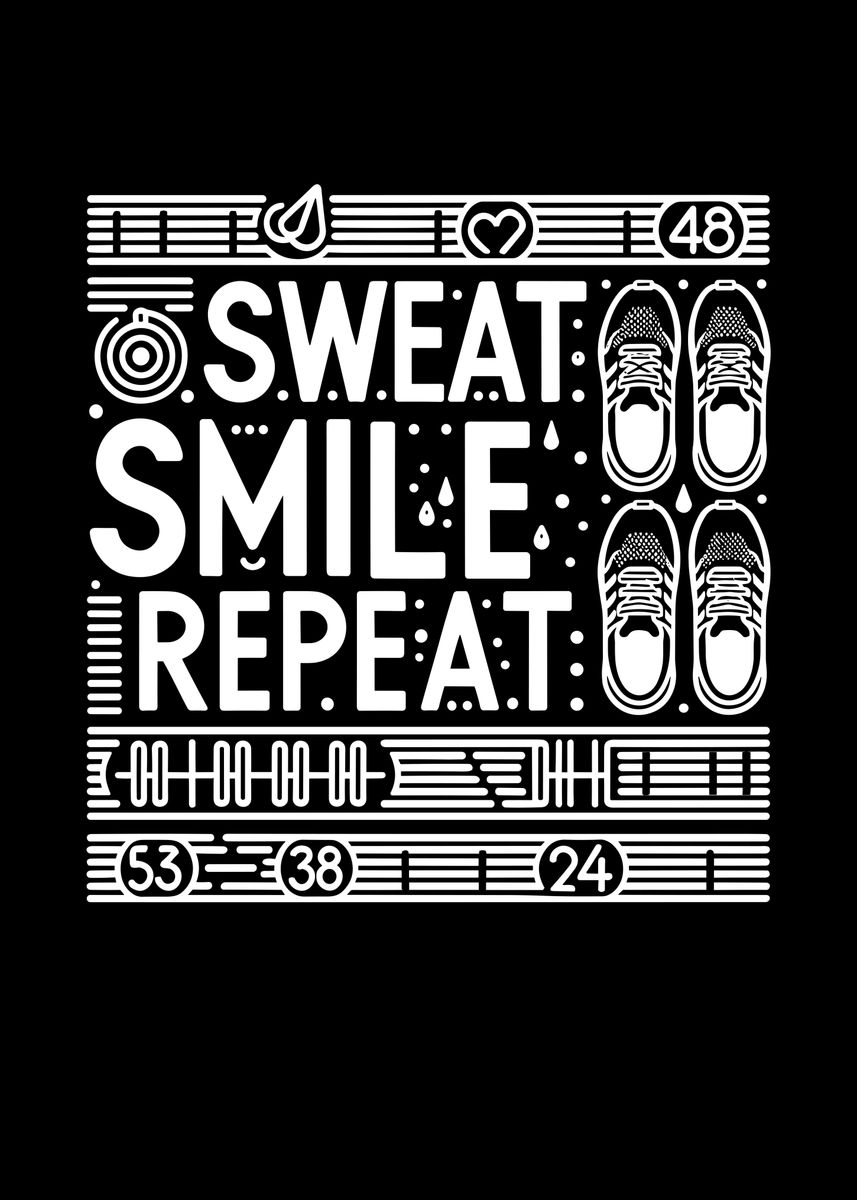 'Sweat Smile Repeat' Poster, picture, metal print, paint by Francois ...