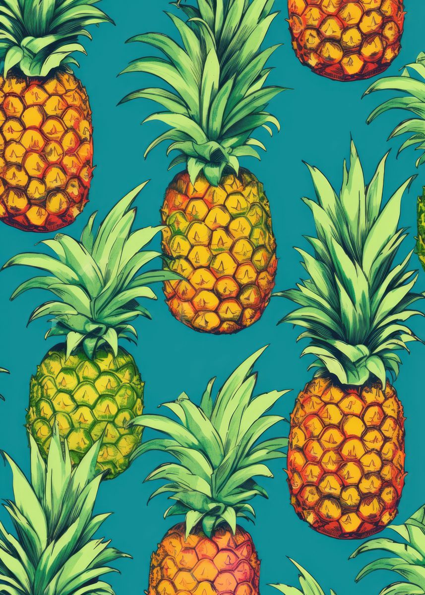 'Ananas Wallpaper' Poster by Stylianos Karagiannis | Displate