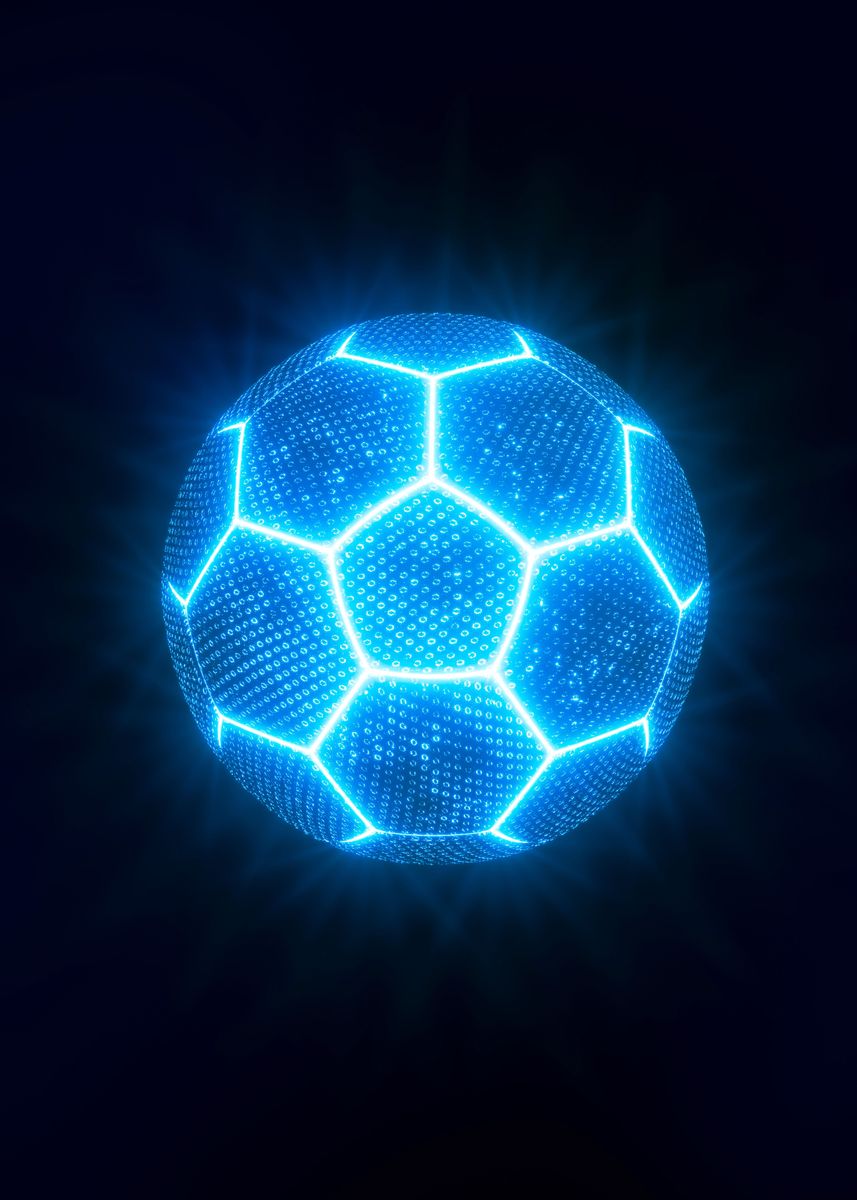 'Neon Soccer Ball' Poster by StockWichel | Displate