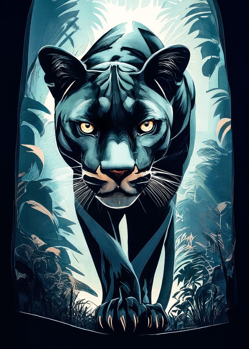 'Black Panther' Poster, picture, metal print, paint by Gerald | Displate