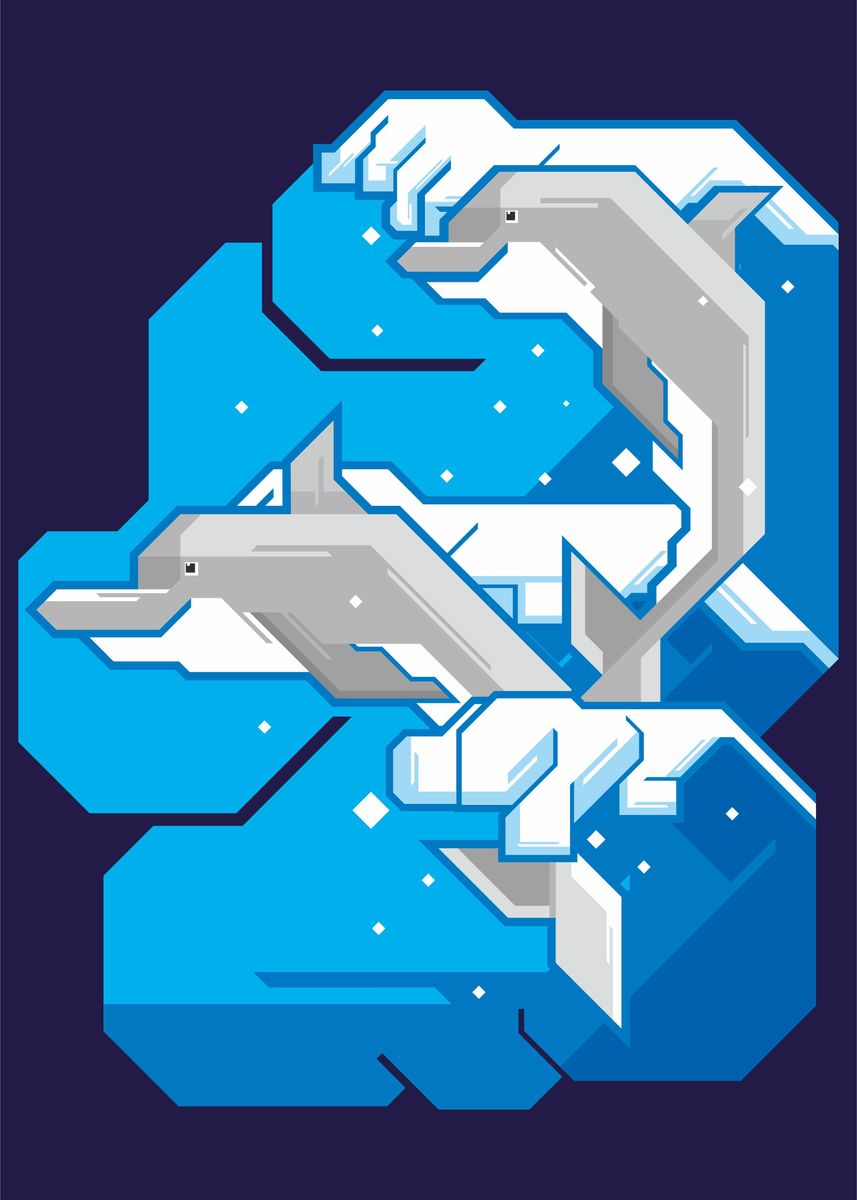 'The Dolphins Jump' Poster, picture, metal print, paint by Taufan ...