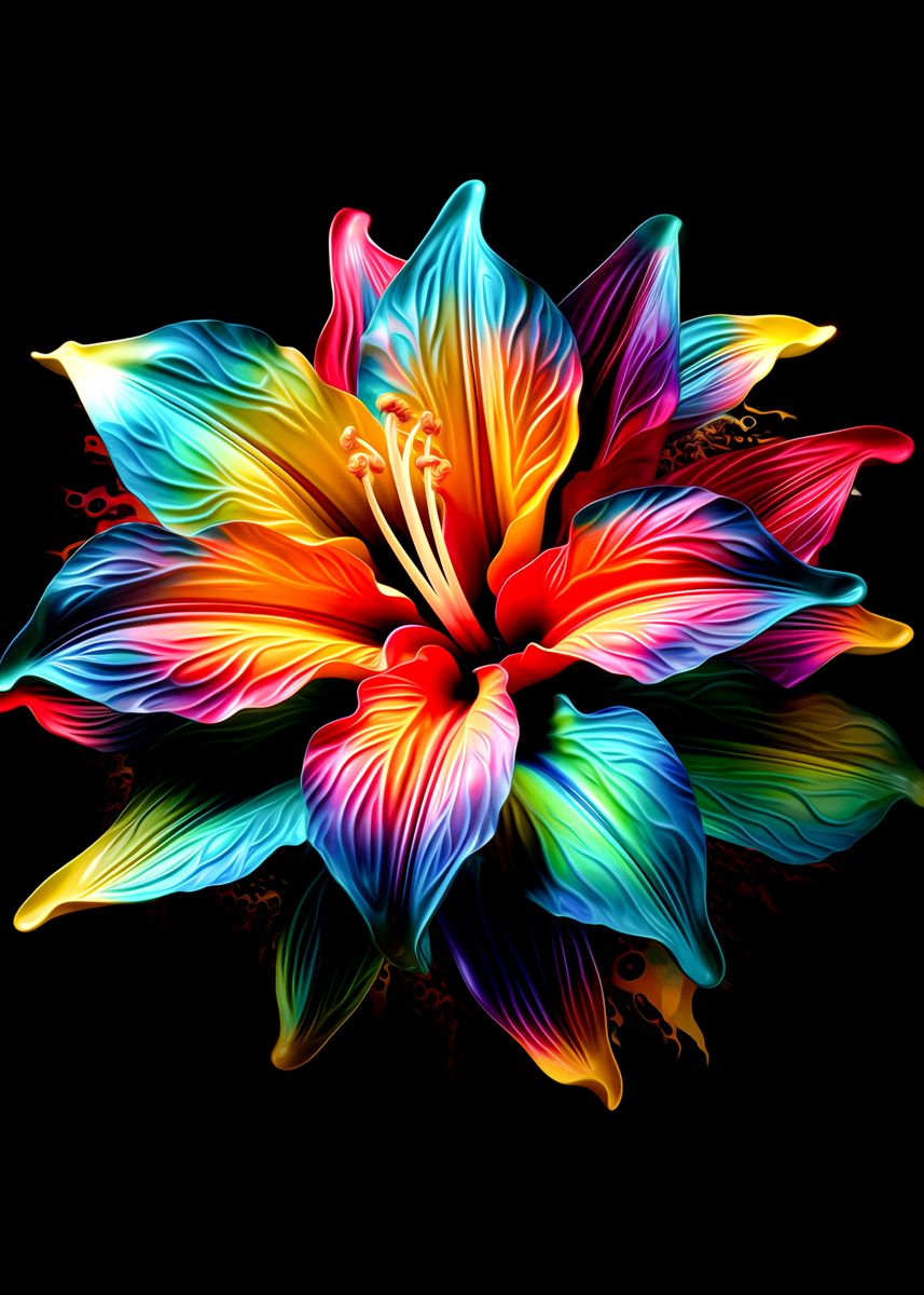 'Colorful Flower' Poster, picture, metal print, paint by vincen pham ...