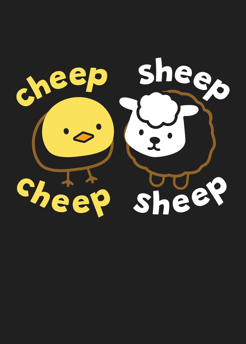 'Cheep Sheep Schaf Kken' Poster, picture, metal print, paint by Mooon ...