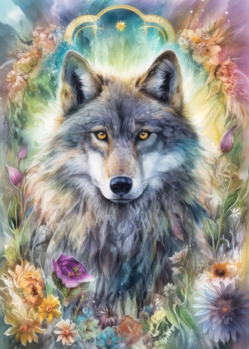 'Spiritual Wolf' Poster by Dolphins DreamDesign | Displate