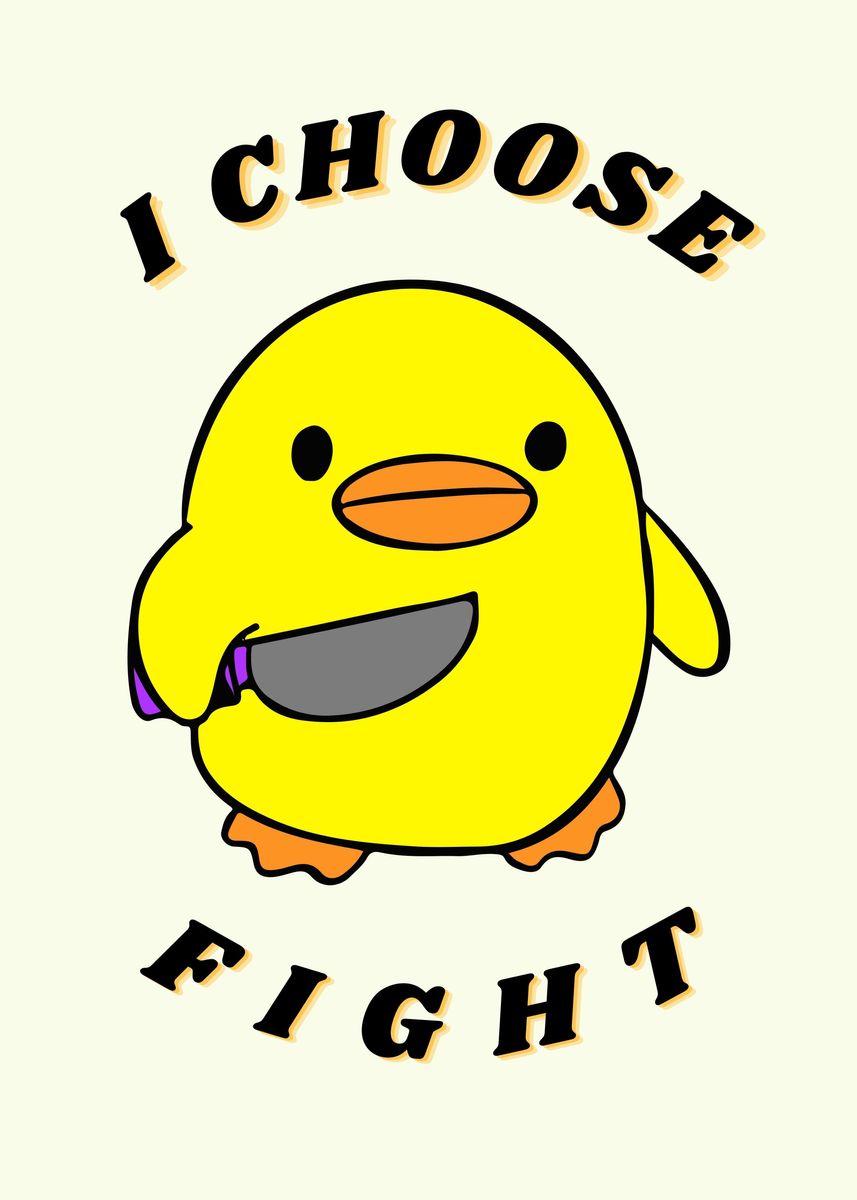 'Fight Funny Duck Cute' Poster, picture, metal print, paint by gani ...