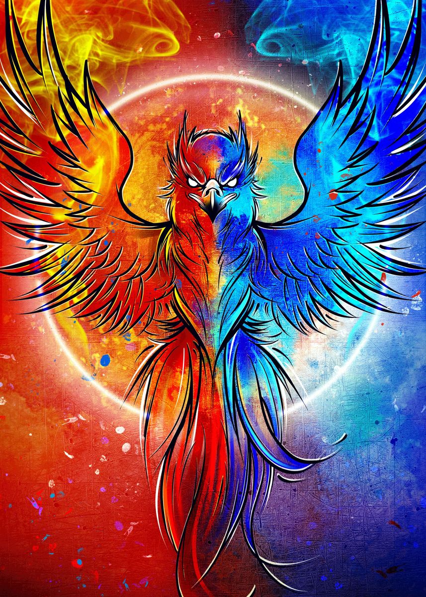 'Phoenix Bird' Poster, picture, metal print, paint by P U F F Y | Displate