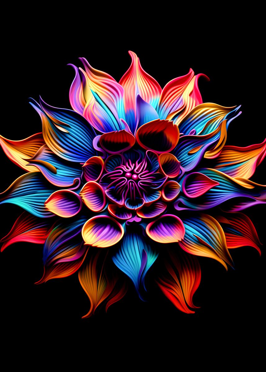 'Colorful Flower' Poster, picture, metal print, paint by vincen pham ...