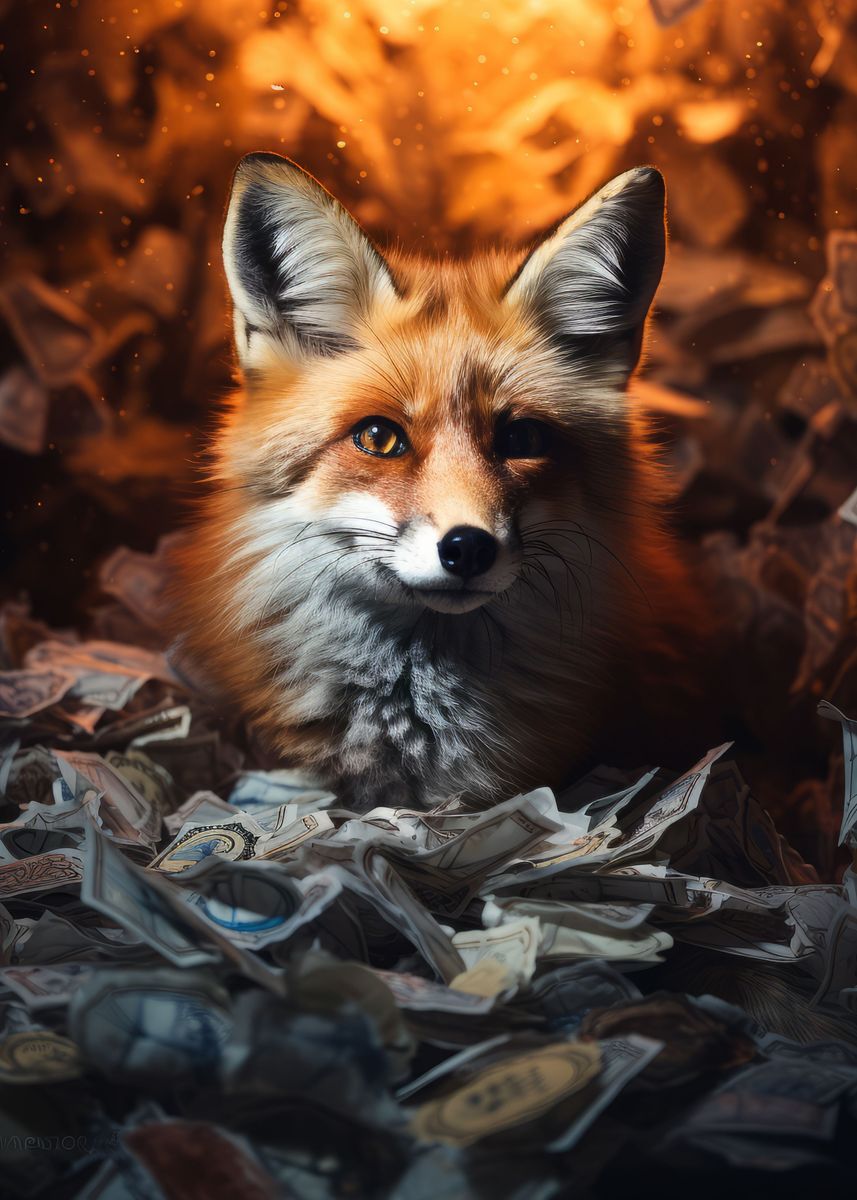 'Rich Wealthy Money Fox' Poster, picture, metal print, paint by Zenz ...