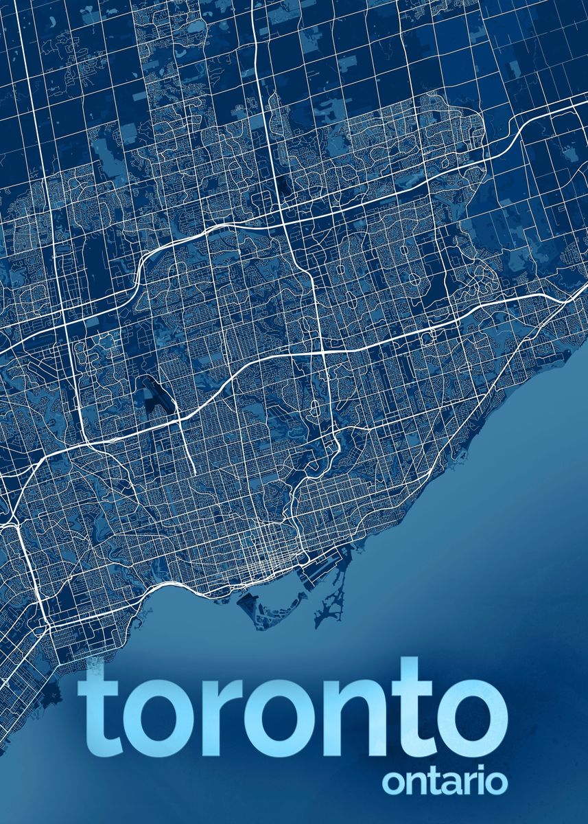 'Toronto Street Map Art' Poster, picture, metal print, paint by Scott ...