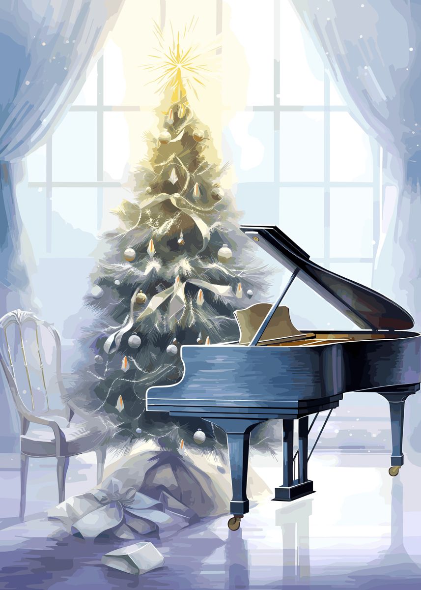 'Piano Christmas Tree' Poster by George Clarke | Displate