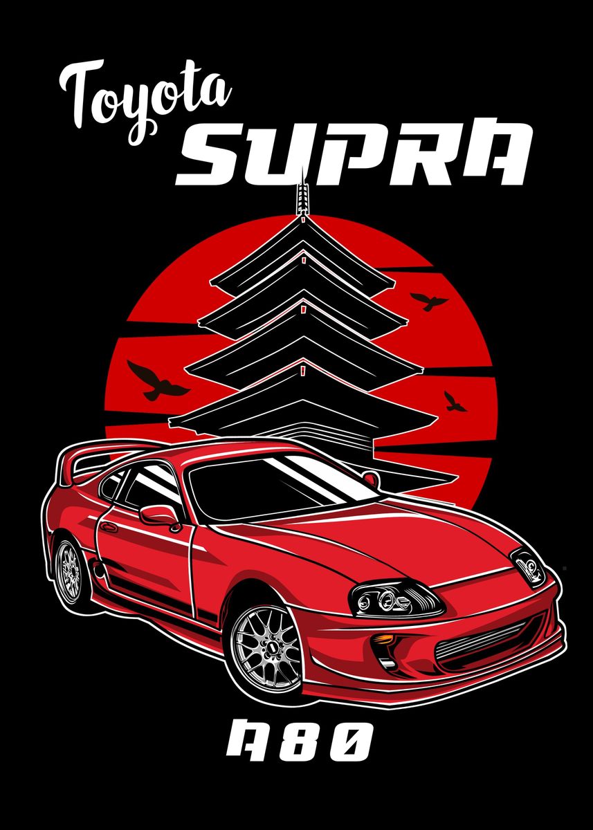 'Toyota Supra' Poster, picture, metal print, paint by The Miracle ...