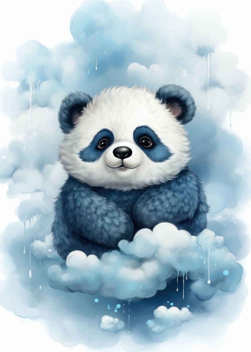 'Baby panda' Poster, picture, metal print, paint by Byrdyak | Displate