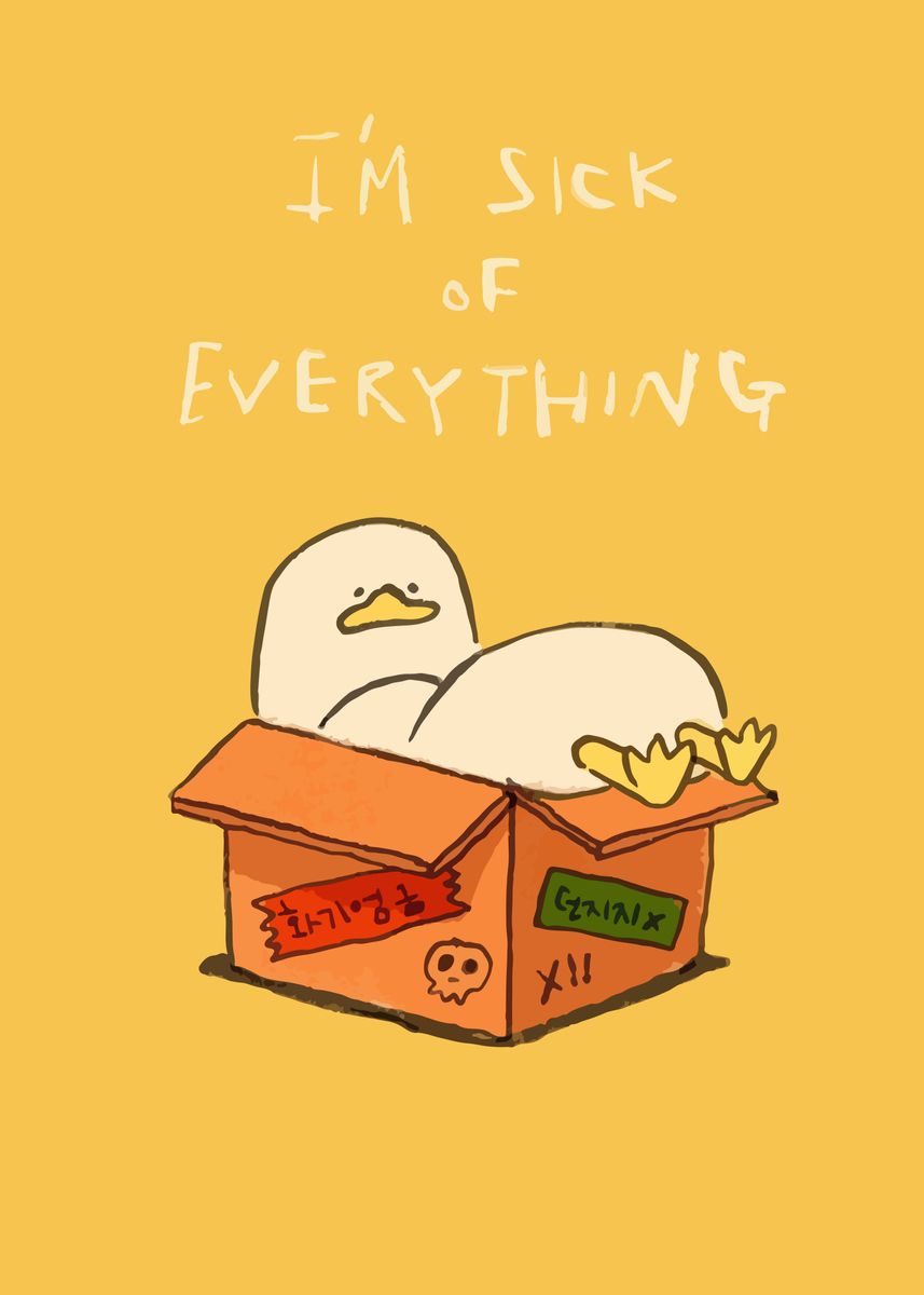 'im sick duck meme' Poster, picture, metal print, paint by Samuel ...