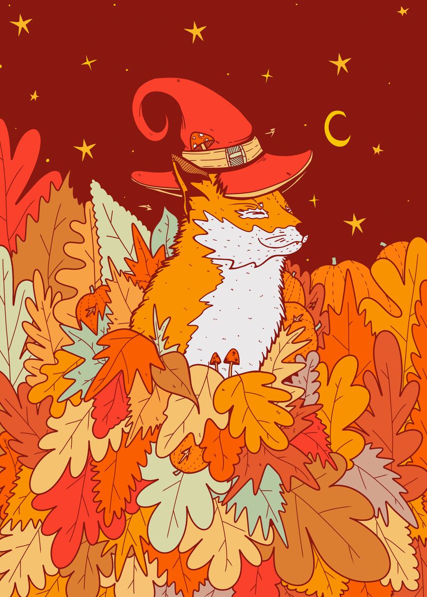 'The wizard fox' Poster, picture, metal print, paint by Steve Wade ...