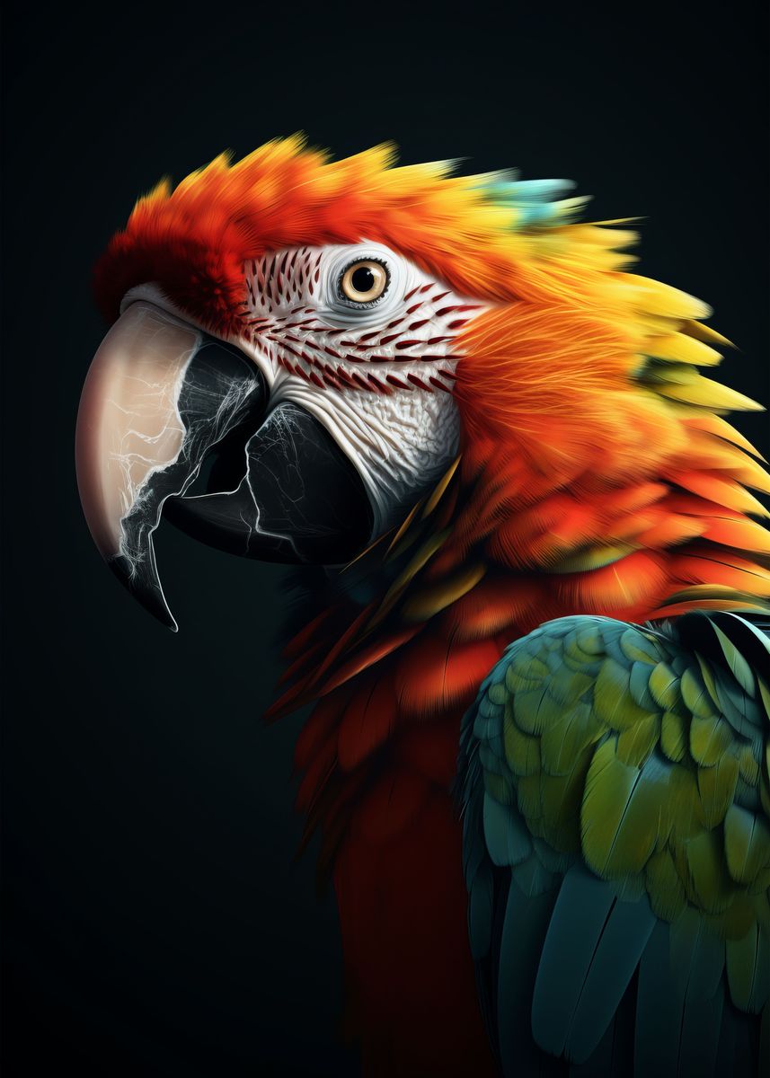 'Colorful Parrot' Poster, picture, metal print, paint by Craig Doogan ...