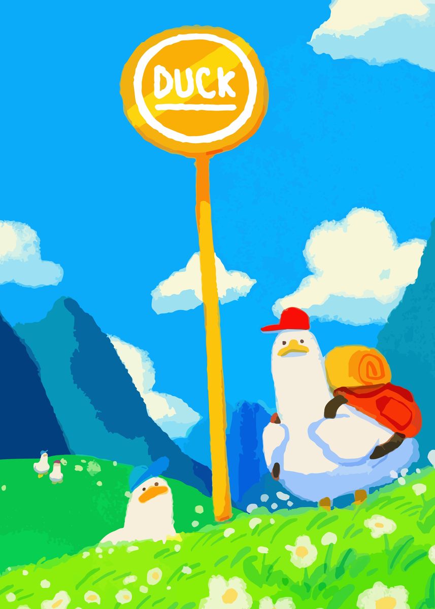 'duck way meme' Poster, picture, metal print, paint by Samuel Justin ...