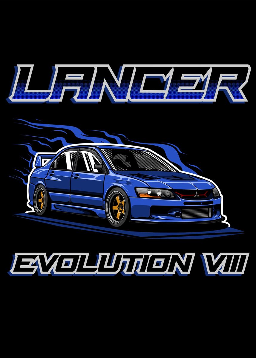 'Mitsubishi Lancer Evo 8' Poster, picture, metal print, paint by Heru ...