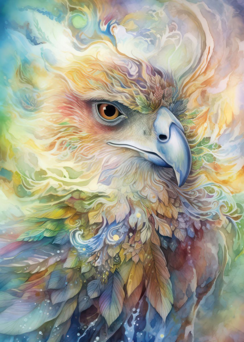 'Eagle Spirit Animal' Poster, picture, metal print, paint by Dolphins ...