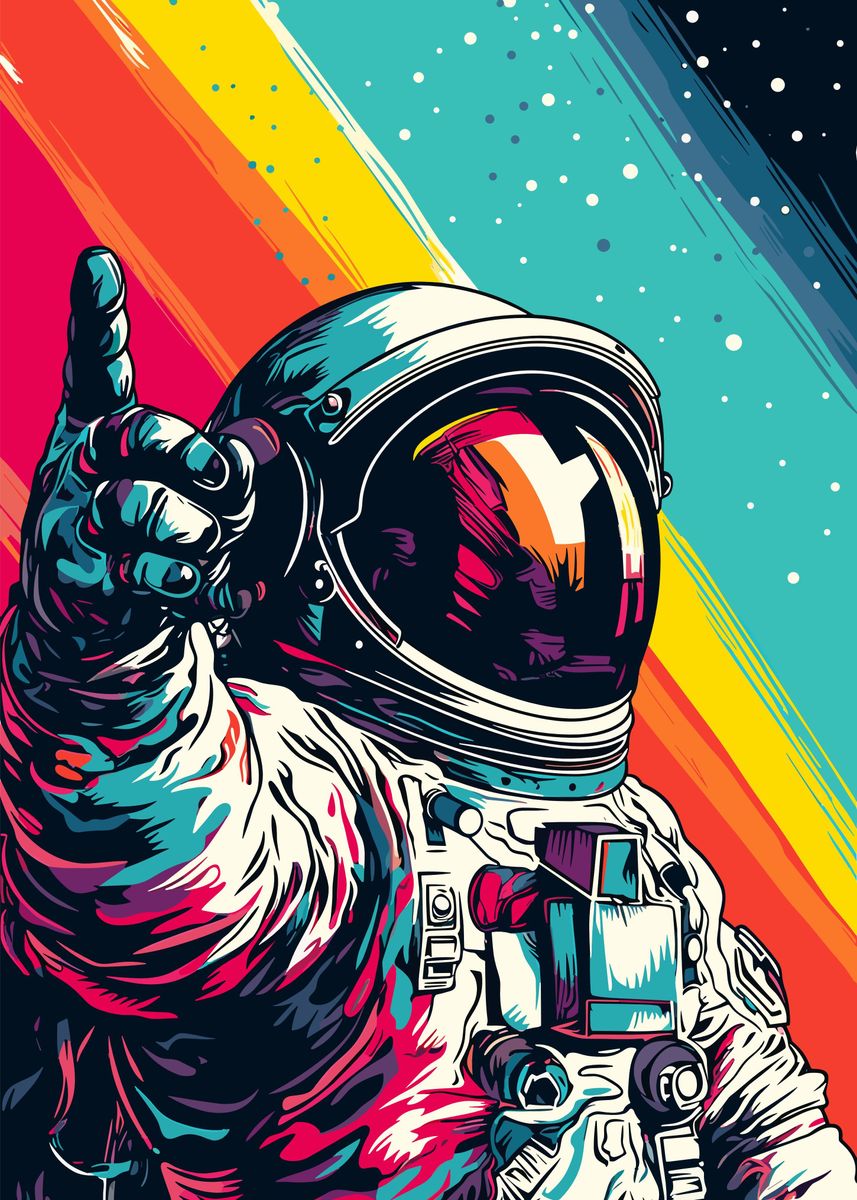 'Astronaut Pop Art' Poster, picture, metal print, paint by SuperNova ...