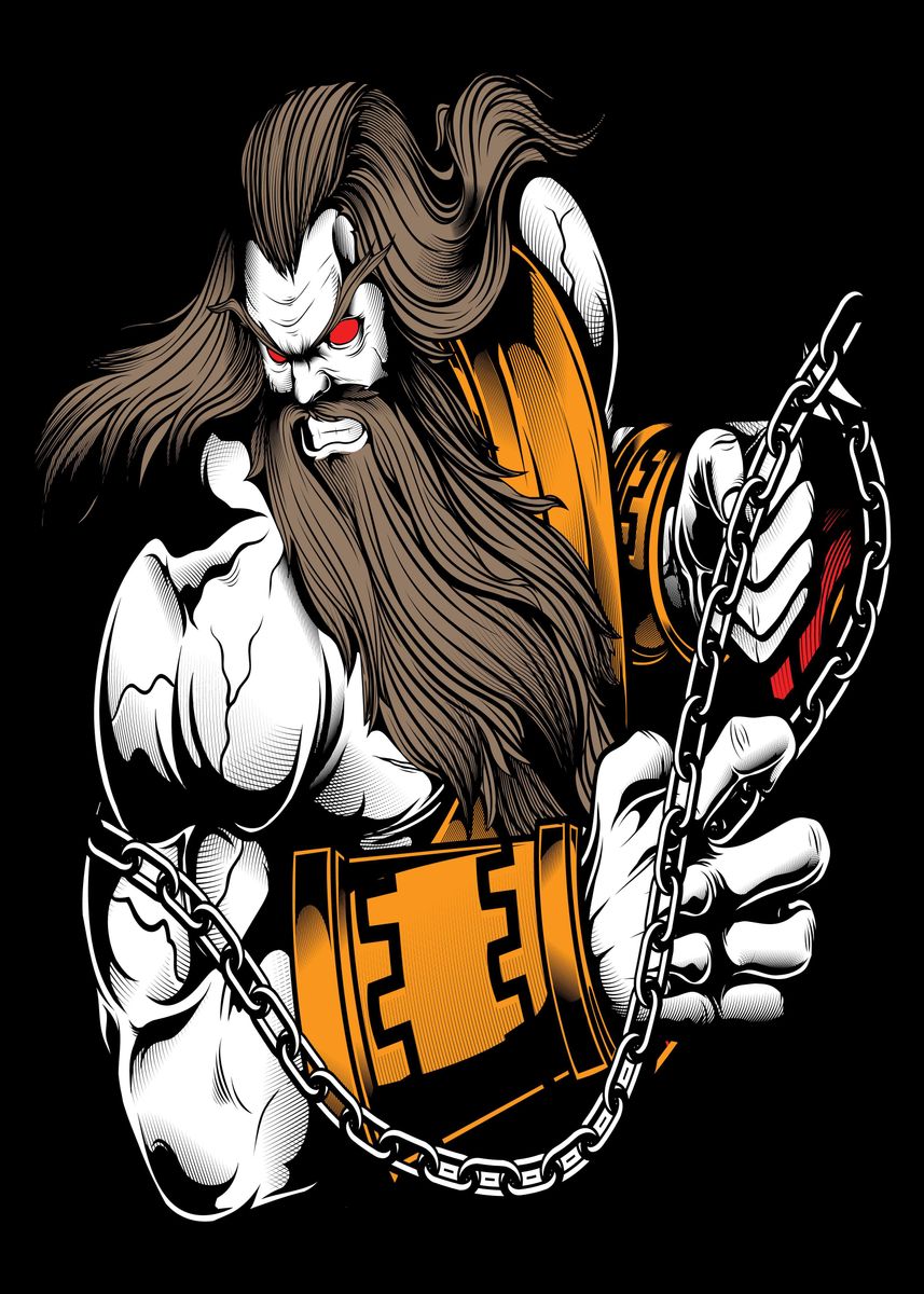 'Zeus with Chains art' Poster by ichimdp | Displate