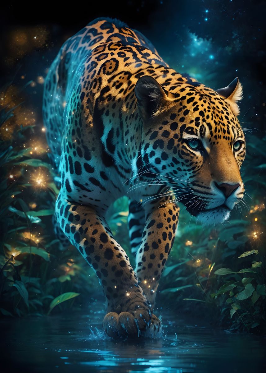 'Jaguar Big Cat' Poster, picture, metal print, paint by Xăm Việt | Displate