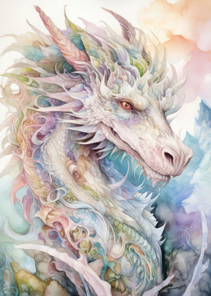 'The Wisdom of the Dragons' Poster, picture, metal print, paint by ...