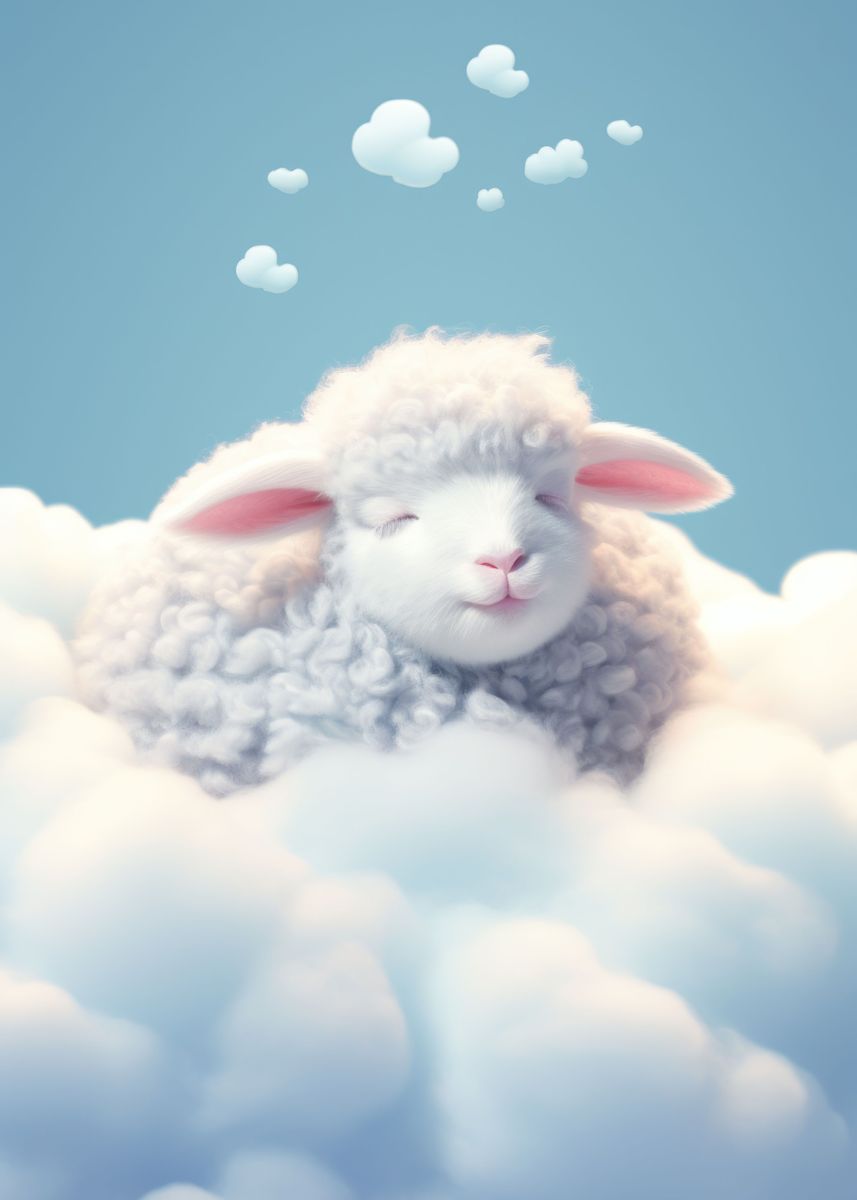 'Sheep sleep' Poster, picture, metal print, paint by Byrdyak | Displate