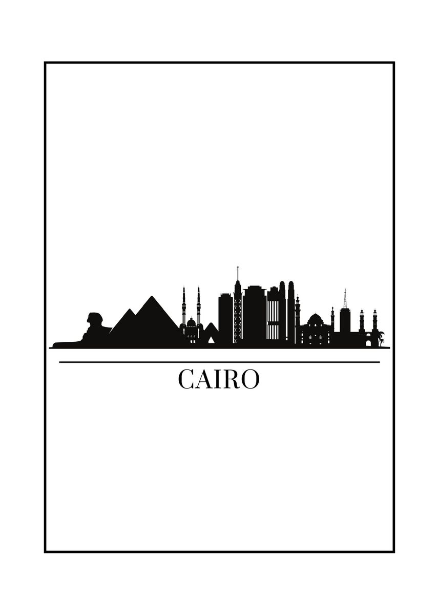 'Cairo Skyline' Poster, picture, metal print, paint by SoulArt Shop ...