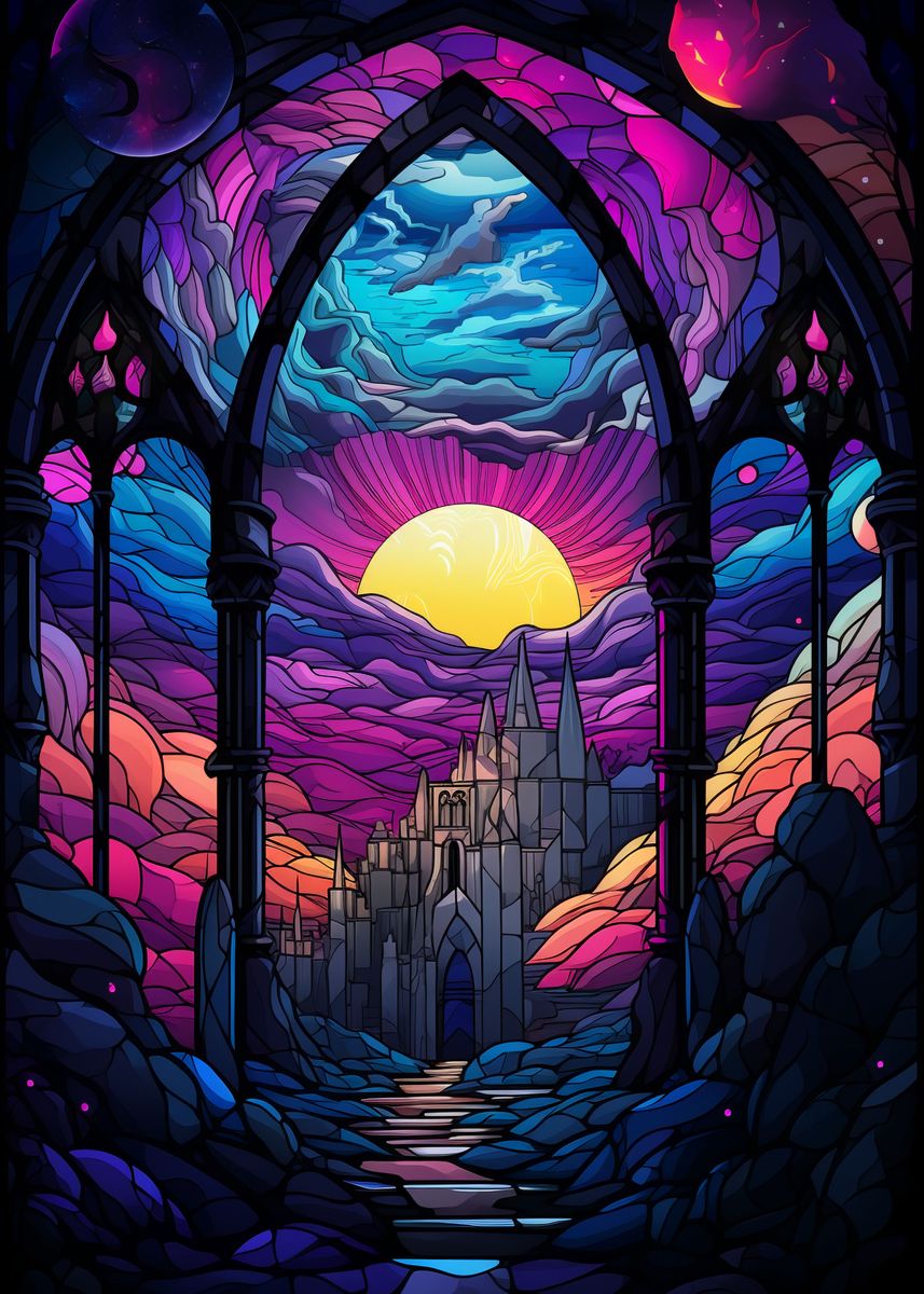 'Otherworld Castle' Poster, picture, metal print, paint by Polymath ...