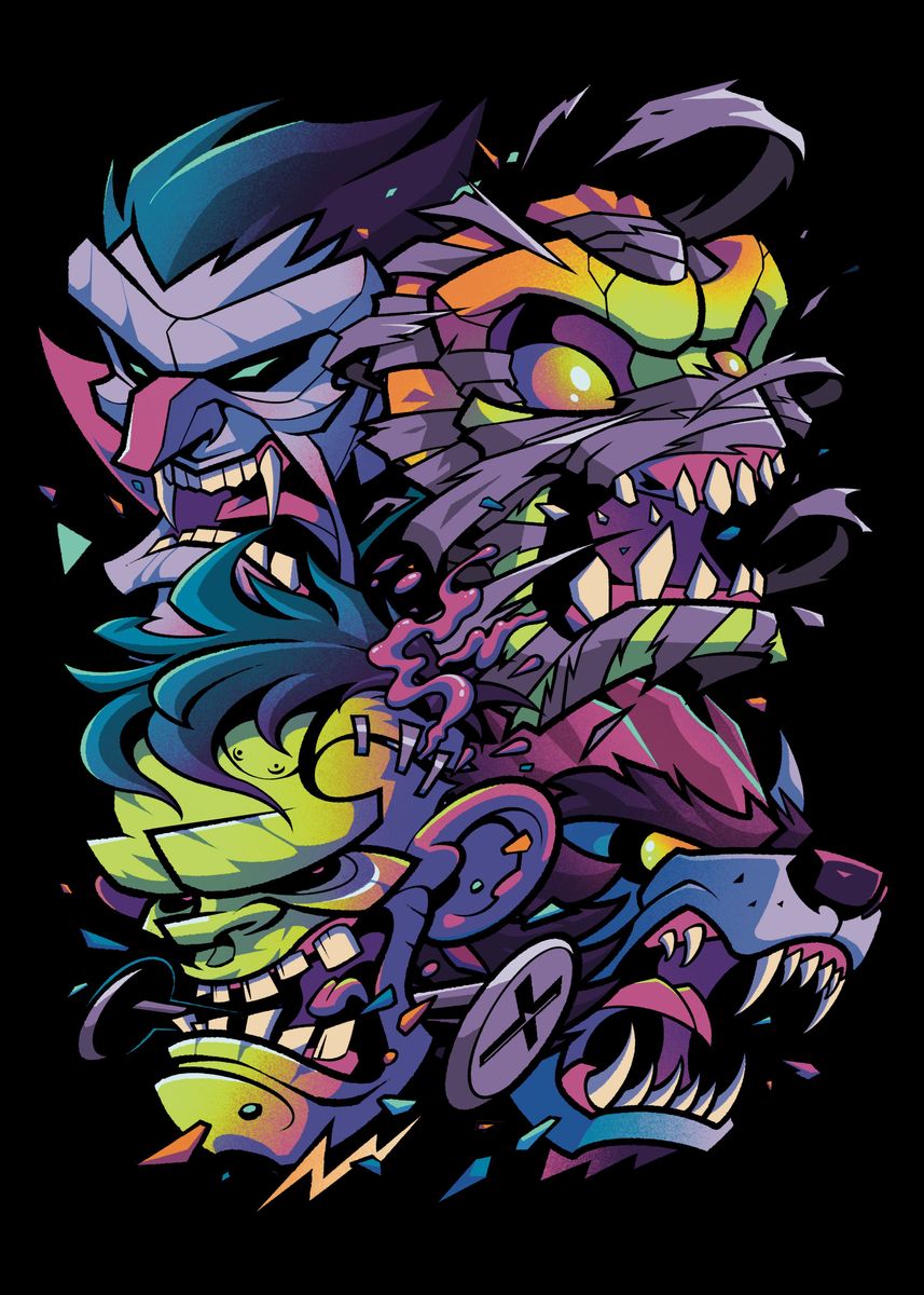 'Monster Mash' Poster, picture, metal print, paint by Nicolo Nimor ...