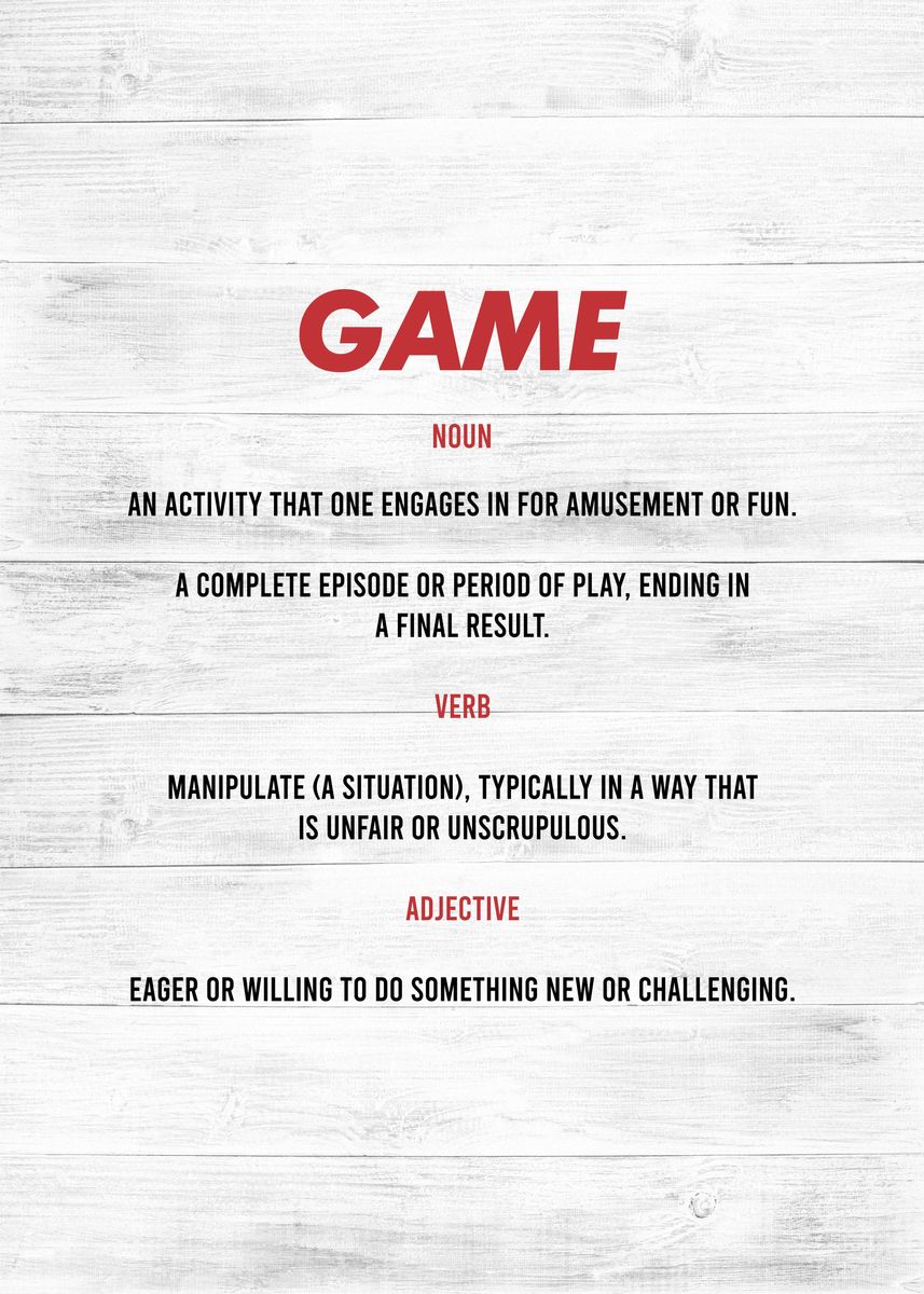 'game' Poster, picture, metal print, paint by Top Collection Metalic ...