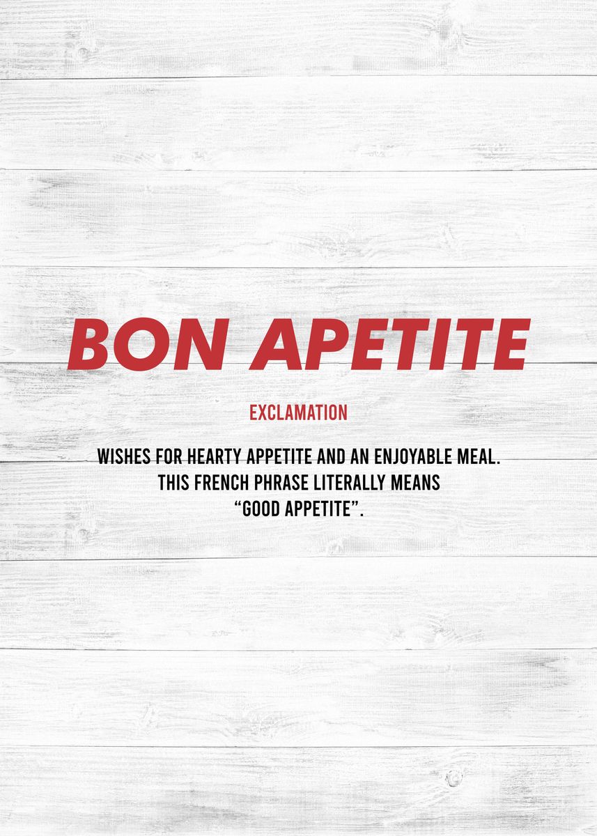 'bon apetite' Poster, picture, metal print, paint by Top Collection ...