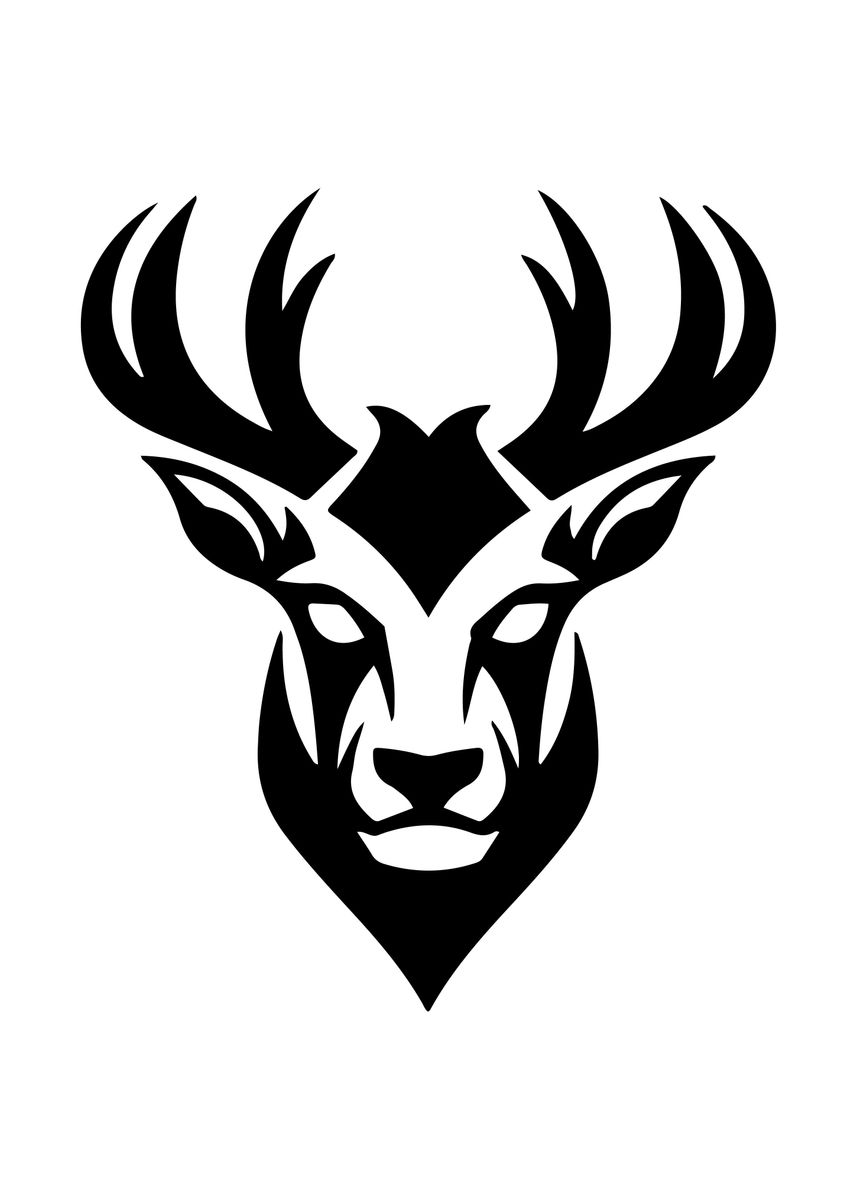 'Elk Stencil Design' Poster, picture, metal print, paint by Sabiqul ...