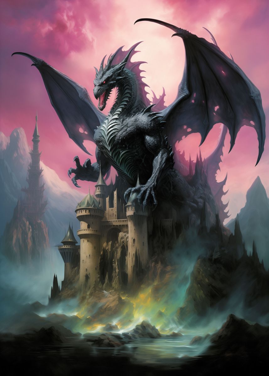 'Realm of the Dragon' Poster by Wanderlust Backpacker | Displate