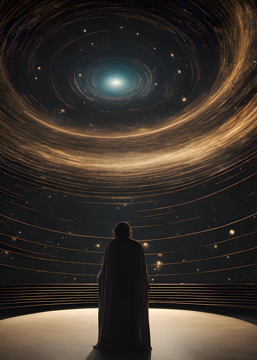 'Cosmic Codex Symphony' Poster, picture, metal print, paint by Sparkls | Displate