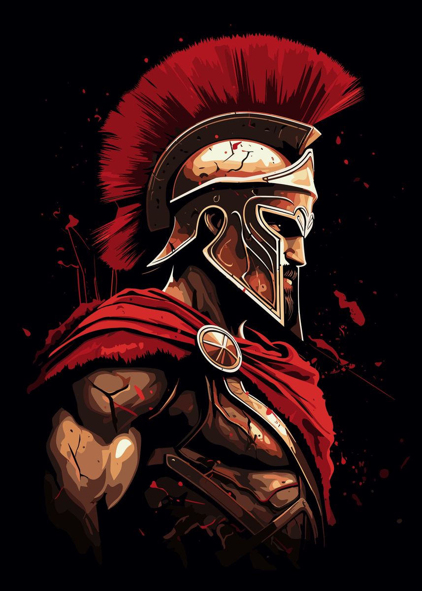 'Leonidas of Sparta' Poster, picture, metal print, paint by Mesh | Displate