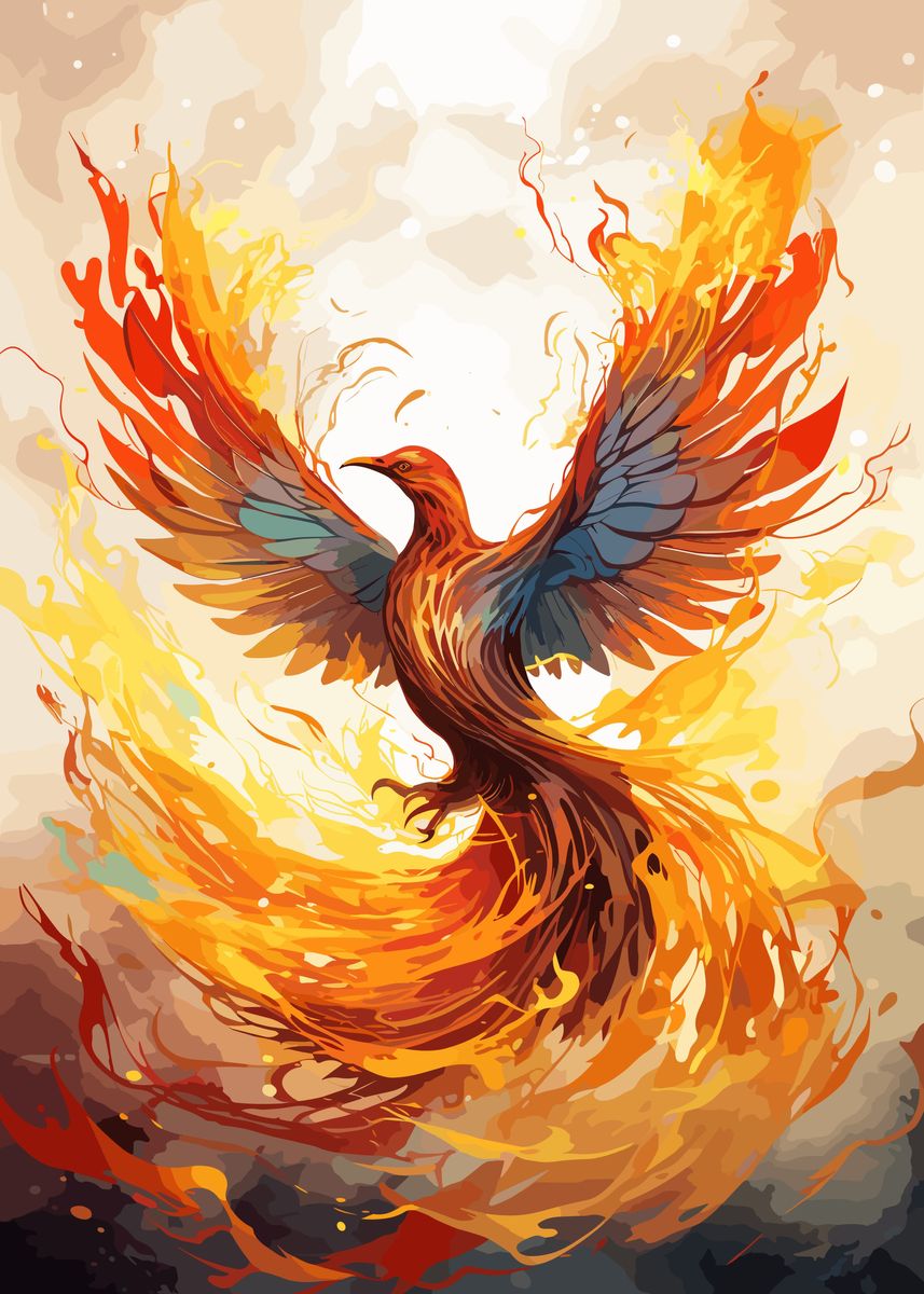 'Phoenix Fire' Poster, picture, metal print, paint by Mesh | Displate