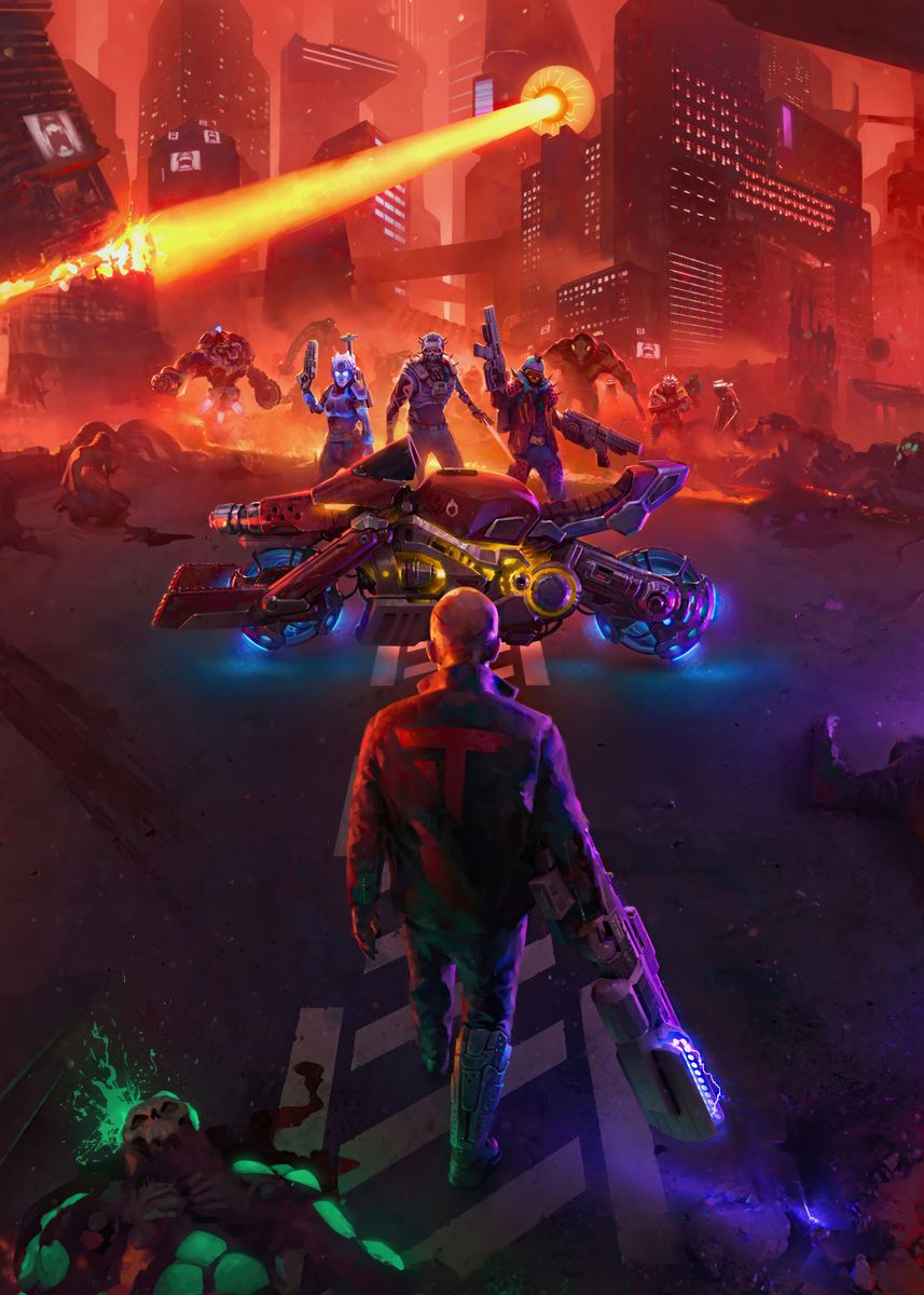 'Turbo Overkill' Poster, picture, metal print, paint by Stu Pidroid ...