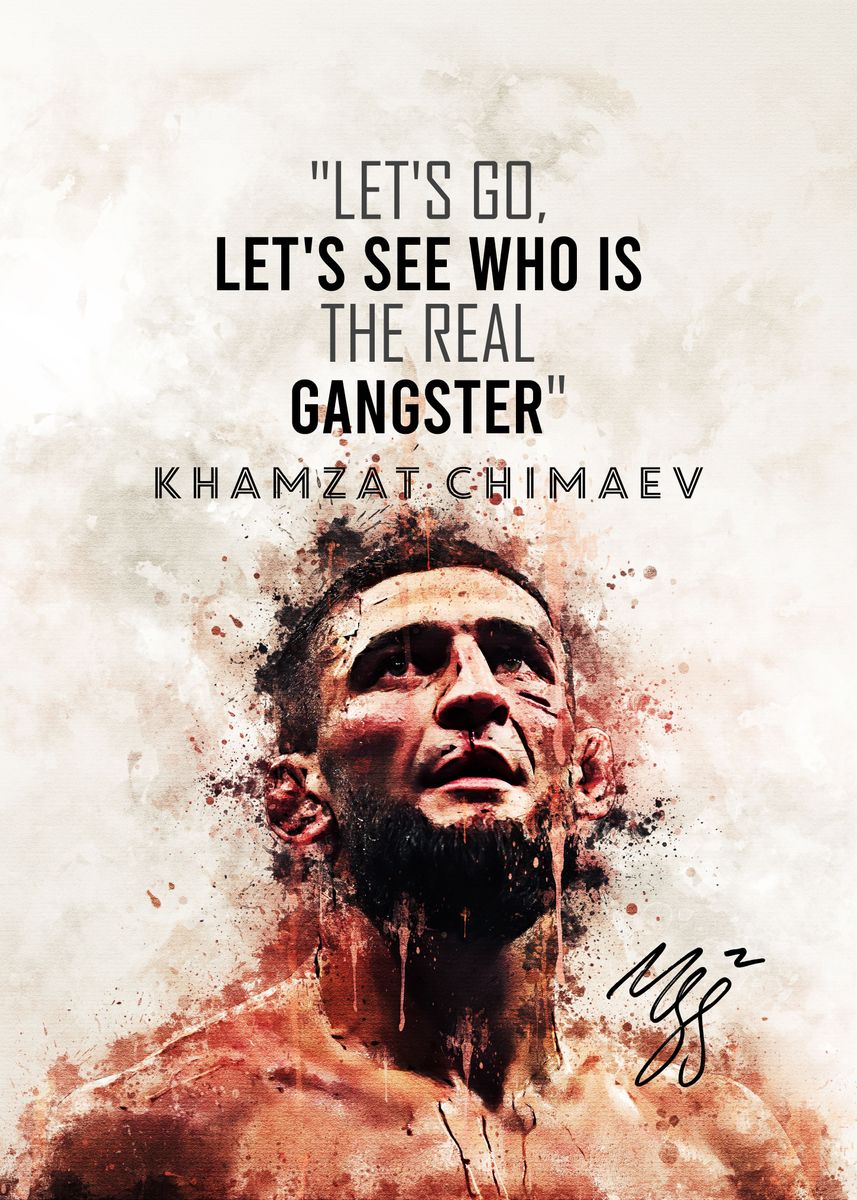 'Khamzat Chimaev ' Poster, picture, metal print, paint by Tina Sophia ...