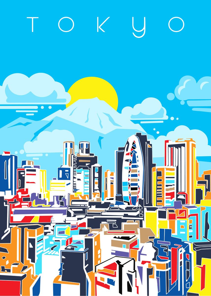'Tokyo City Vector Art' Poster, picture, metal print, paint by ...