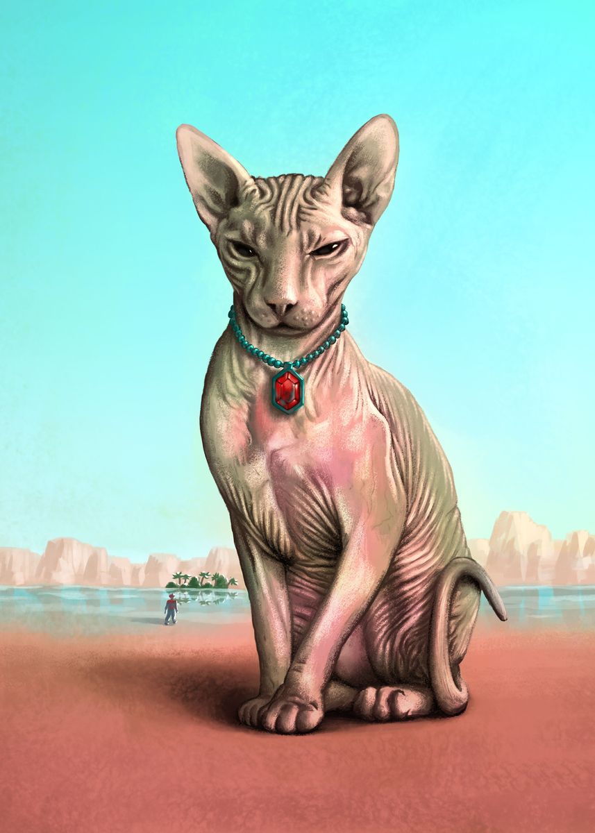 'Holy cat' Poster, picture, metal print, paint by Mircea Pop | Displate