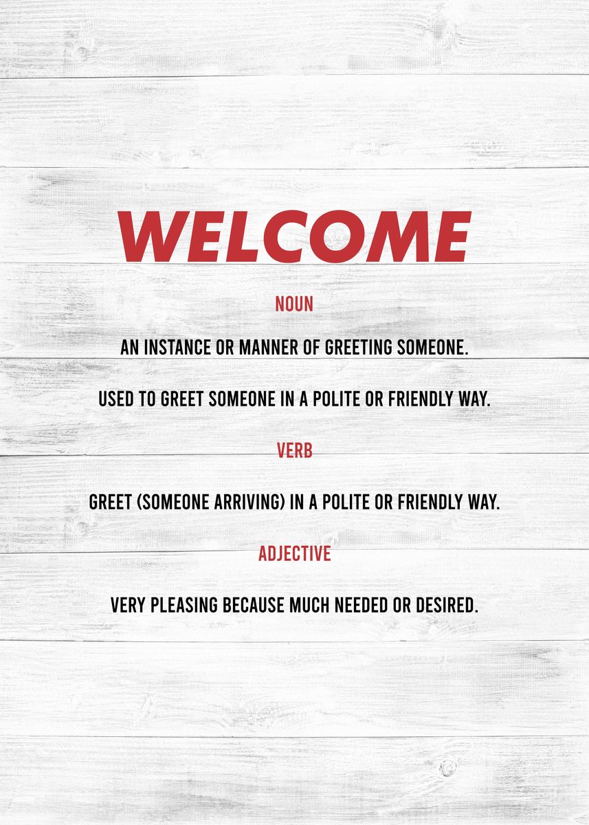 'welcome' Poster, picture, metal print, paint by Top Collection Metalic ...