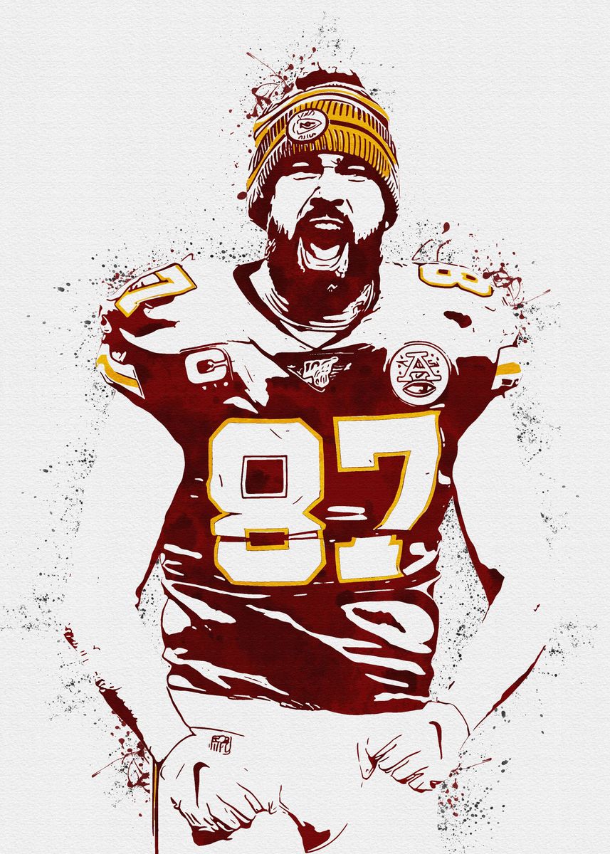 'Travis Kelce' Poster, picture, metal print, paint by Paul C. Lane ...