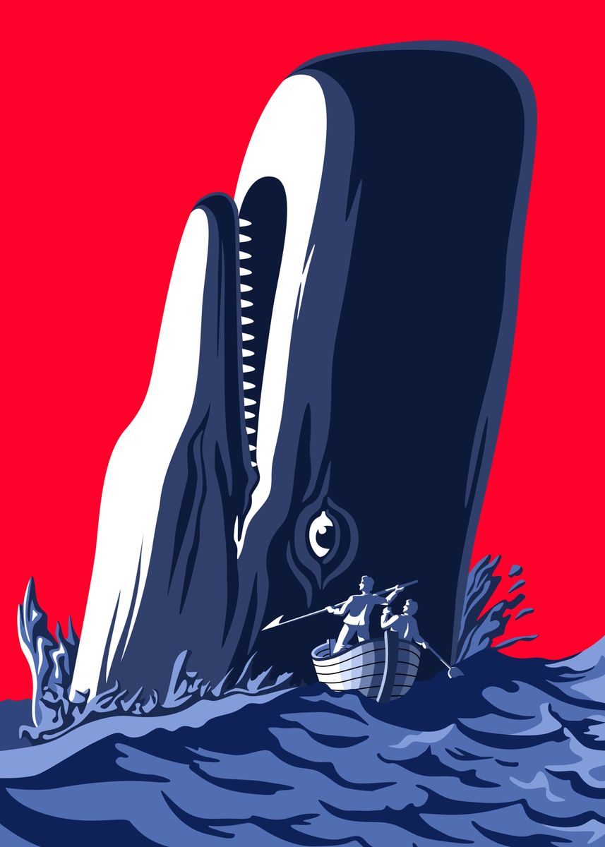 'Moby Dick' Poster, picture, metal print, paint by Mircea Pop | Displate