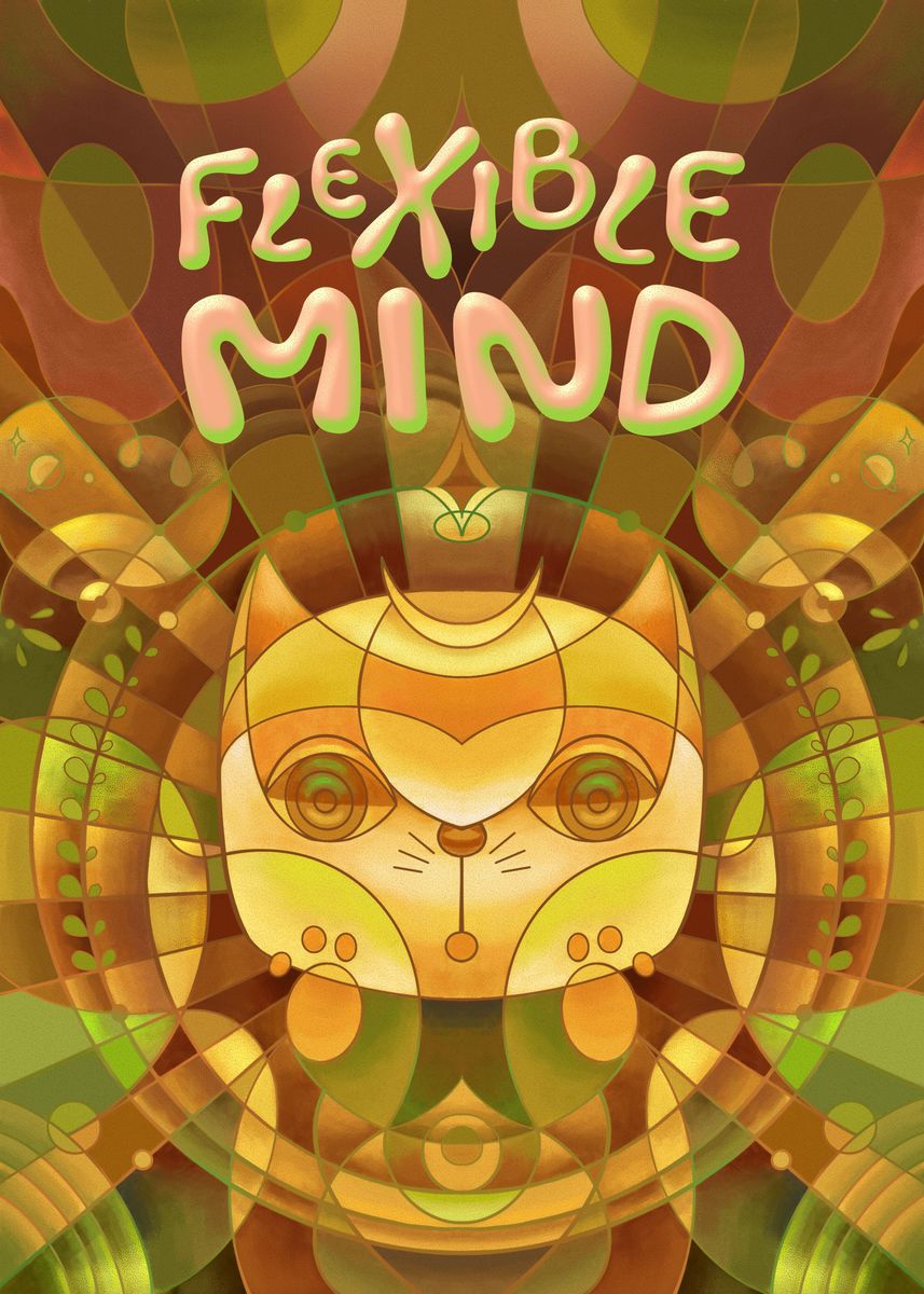'flexible mind' Poster, picture, metal print, paint by Nina 3fm | Displate