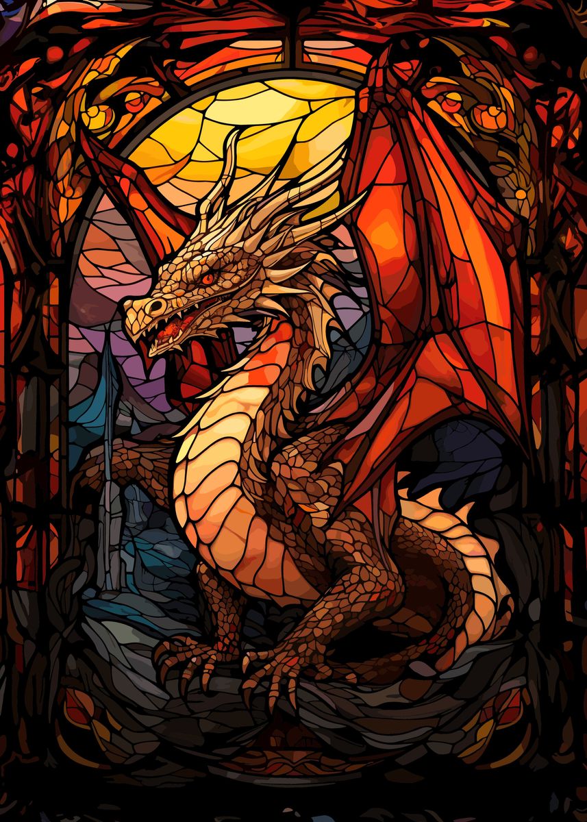 'Abstract dragon' Poster, picture, metal print, paint by Forby carlos ...